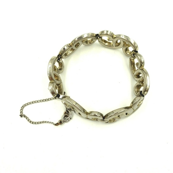 Monet | Jewelry | Vintage Monet Silver Tone Curly Q Link Bracelet ...